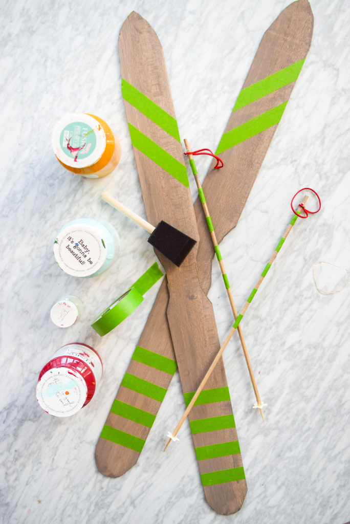 DIY Painted Plywood Skis (How to get the ski chalet look!)