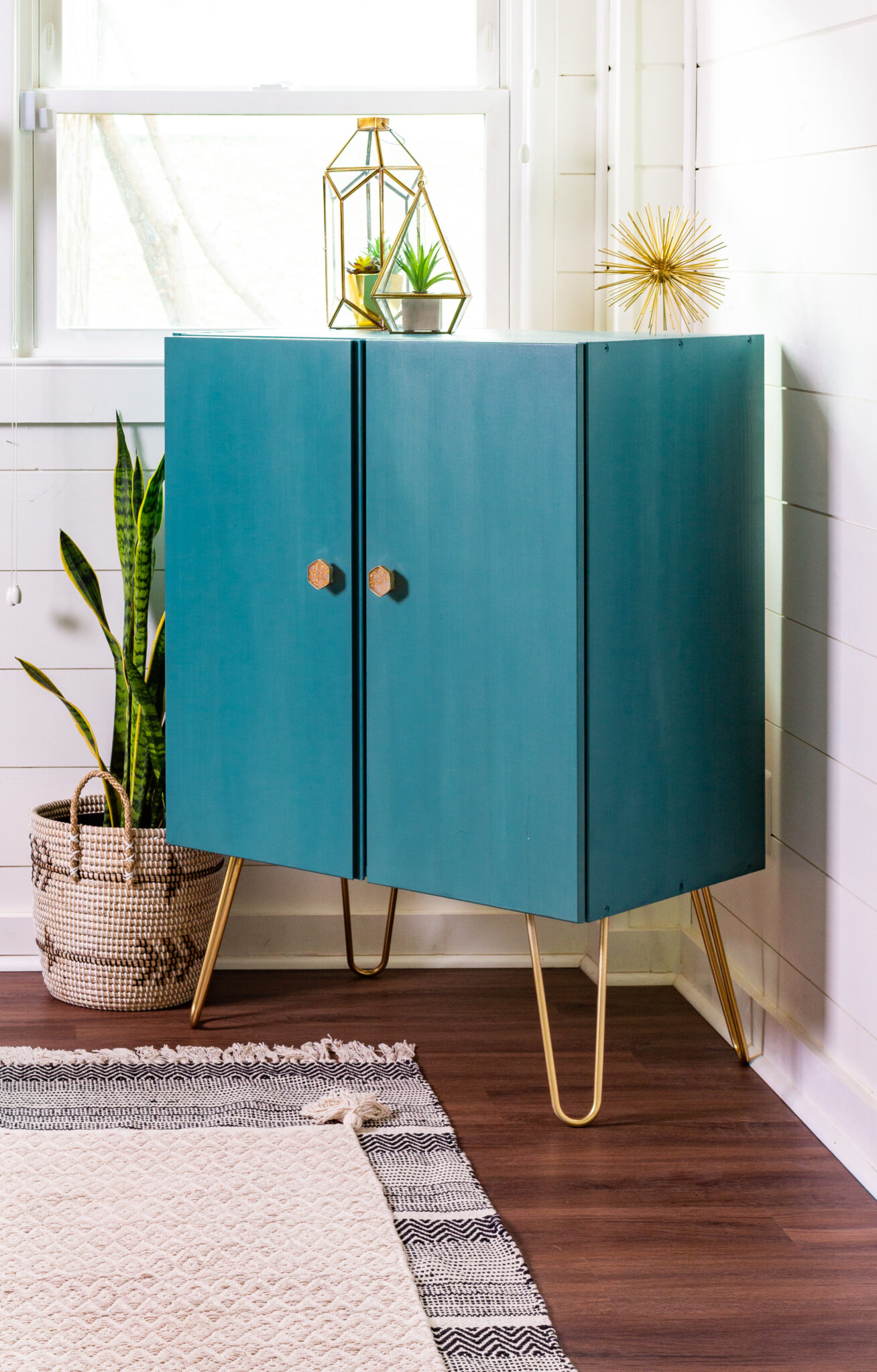 Ivar Ikea Hack using Teal and Gold - Fusion™ Mineral Paint